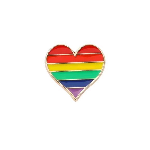 Jewelry | Rainbow Heart Pin | Poshmark